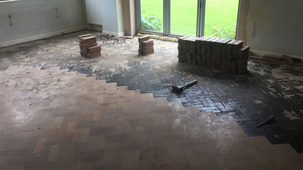 Rhodesian Teak Herringbone Parquet Floor Restored, Romsey | Salisbury ...